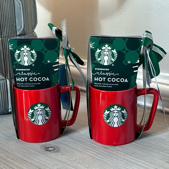 Starbucks | Dining | Nwt Starbucks Set Of 2 Holiday Red Logo Gift ...